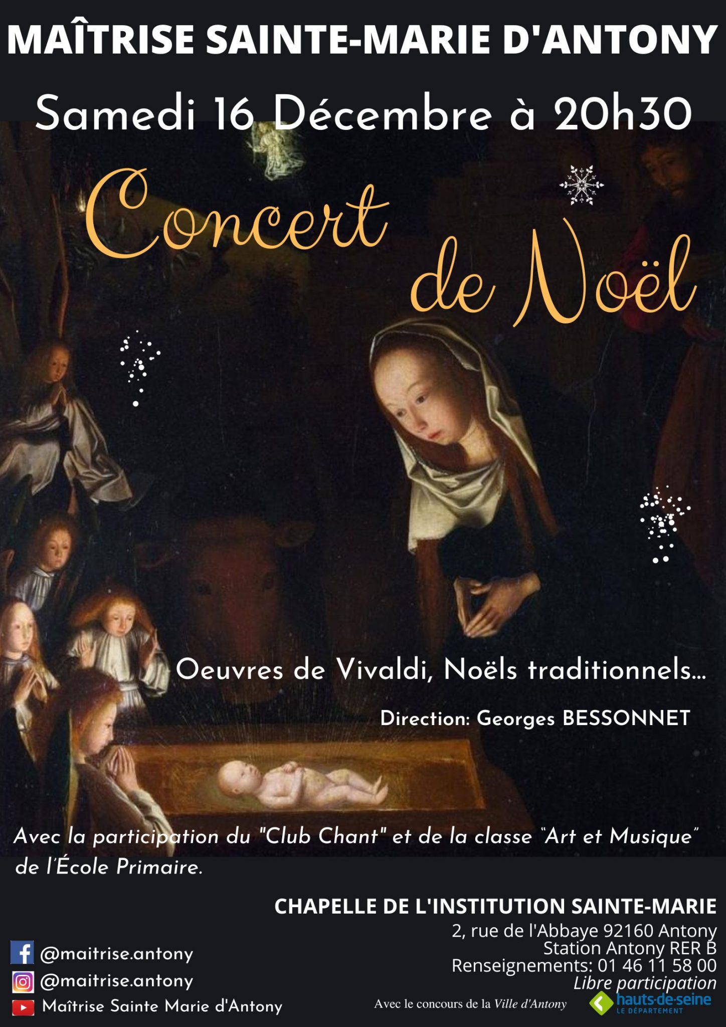 Concert de Noël de la Maitrise - Sainte Marie Antony